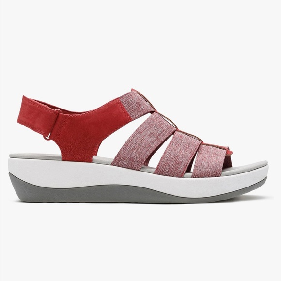 Clarks | Shoes | Clarks Womens Arla Shaylie Platform Redwhite Heathered ...